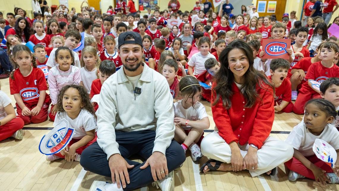Cowan- Merton School students give Canadiens’ Alexandre Carrier and his ...