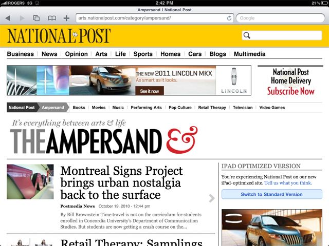 Introducing nationalpost.com, optimized for iPad | National Post