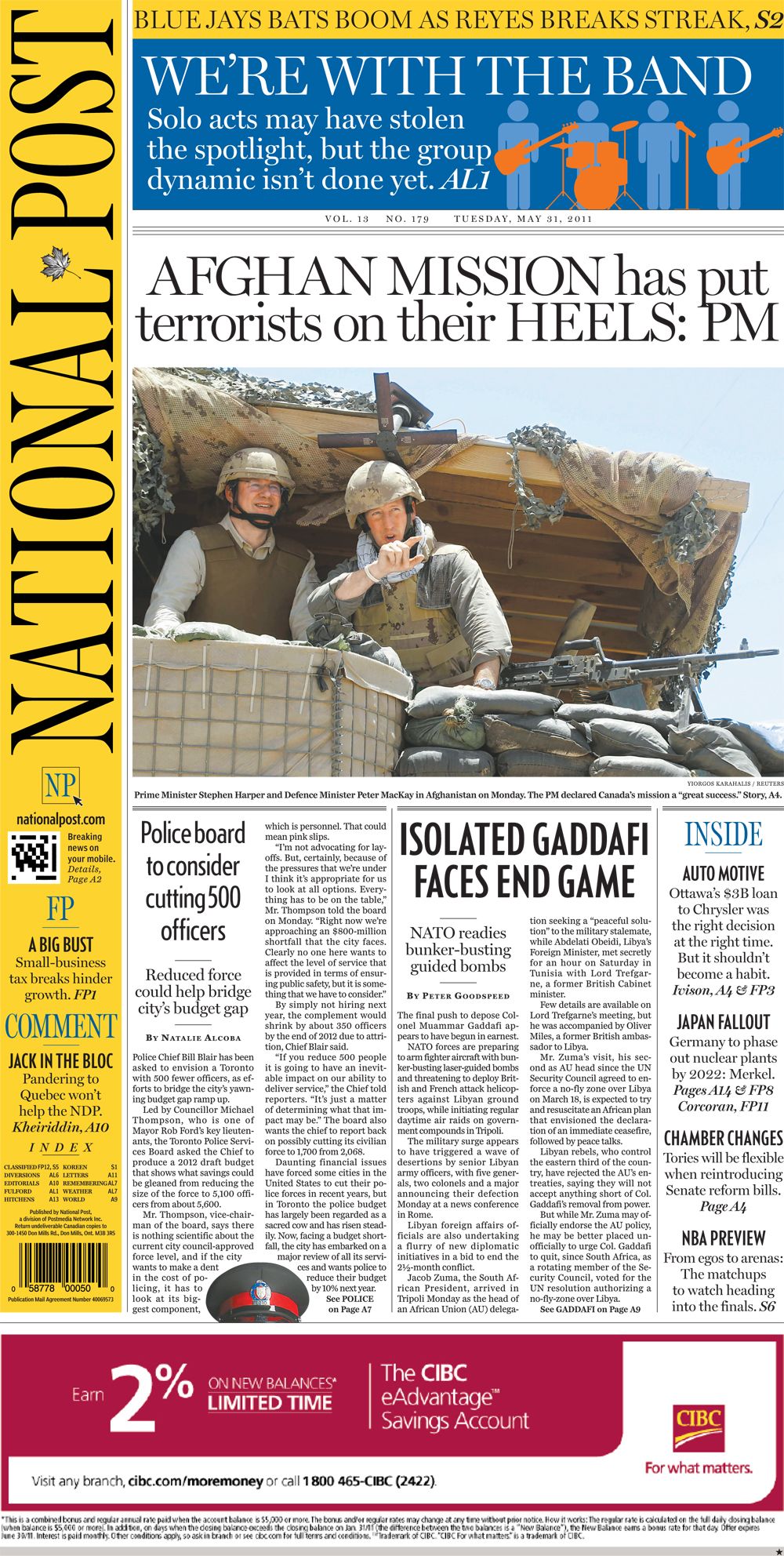 National Post front page for May 31, 2011 | National Post