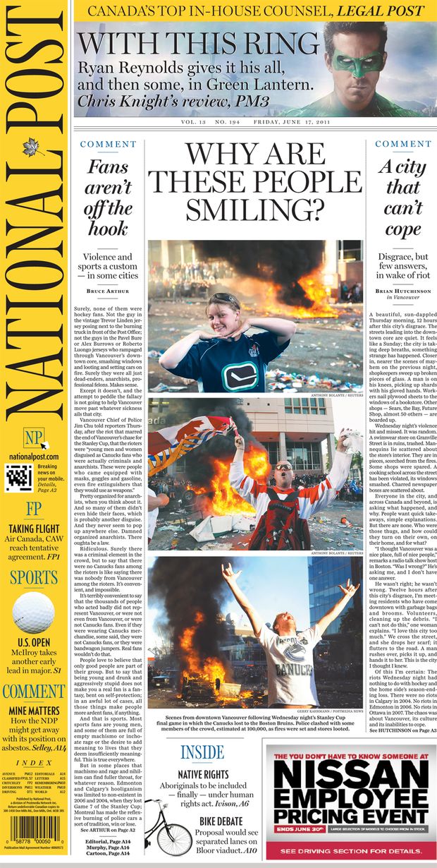 National Post Front Page For June 17 2011 National Post