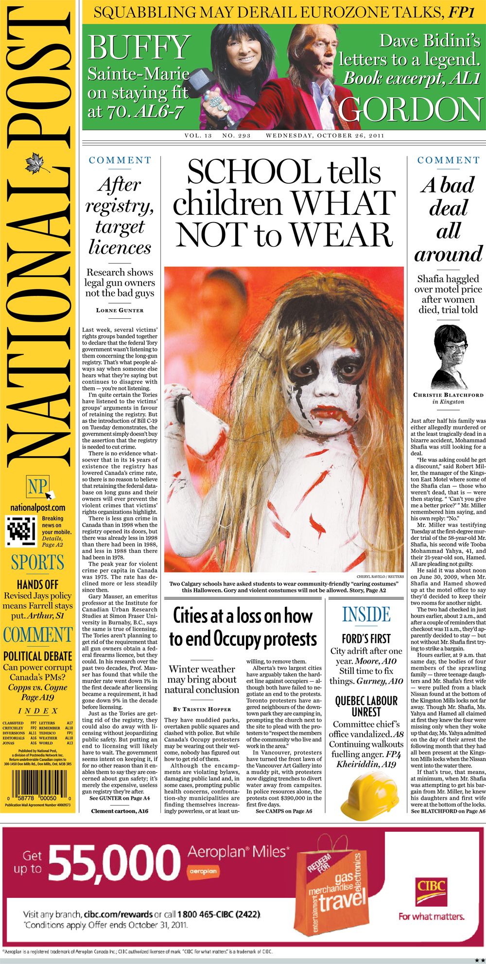 National Post front page for October 26, 2011 | National Post