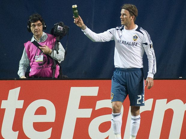 David Beckham can still bend it, beer can and all | National Post