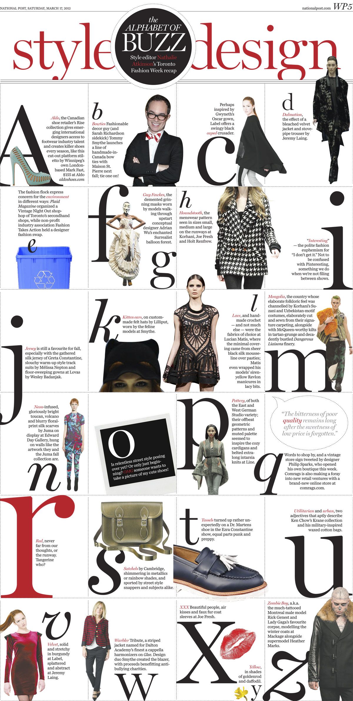 The Alphabet of buzz: Nathalie Atkinson's Toronto Fashion week recap ...