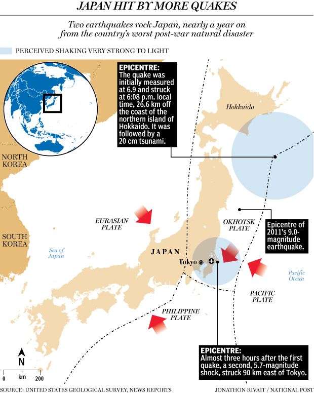 Japan earthquake causes small tsunami near Tokyo | National Post