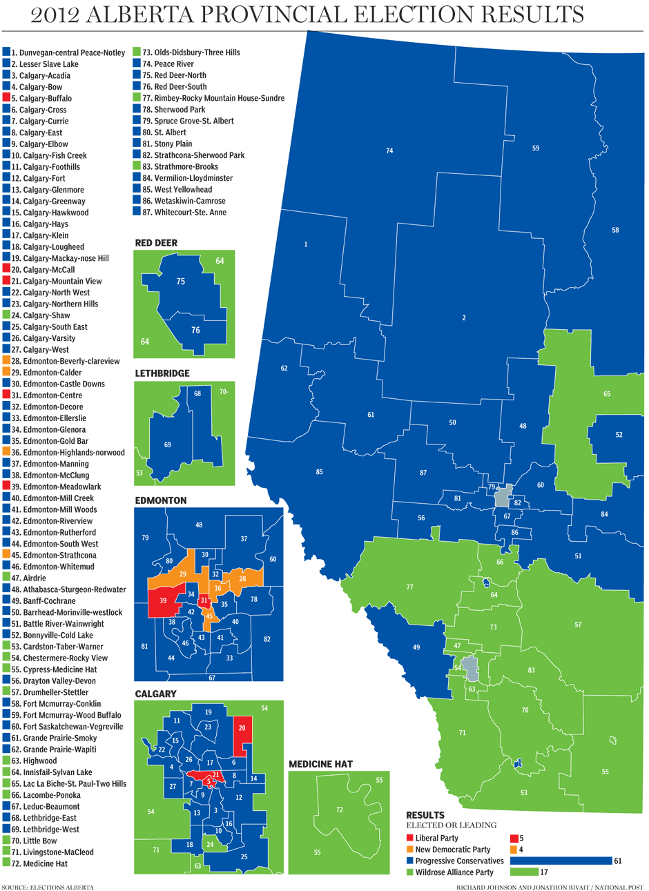 Alberta 2012 provincial election: A riding-by-riding breakdown ...