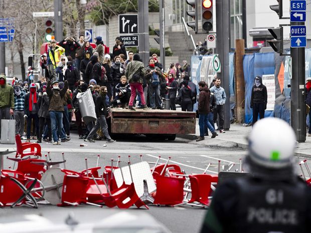 Montreal student protests turn violent, eight arrested in police ...