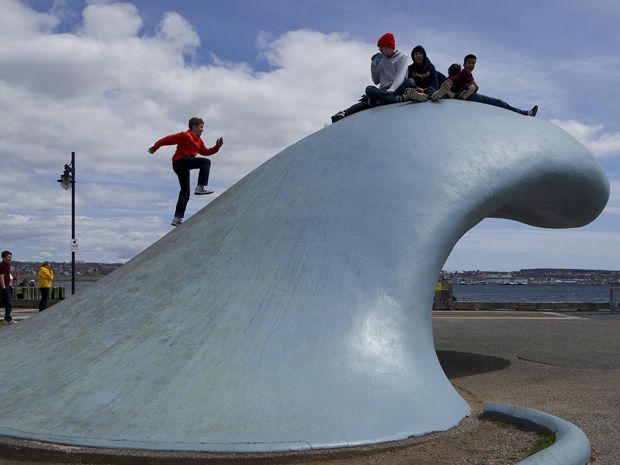 Halifax Wave's white flag in 26-year fight with sculpture climbing kids ...