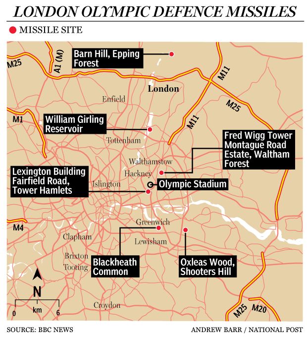 London Olympics to be protected by six surface-to-air missile defence ...