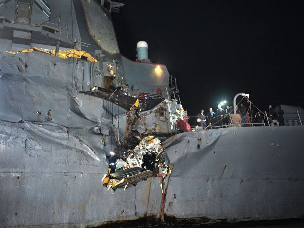USS Porter damaged in Strait of Hormuz collision with oil tanker ...