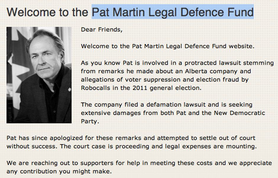 Pat Martin launches website to help pay his $250K 'robocall' legal bill ...