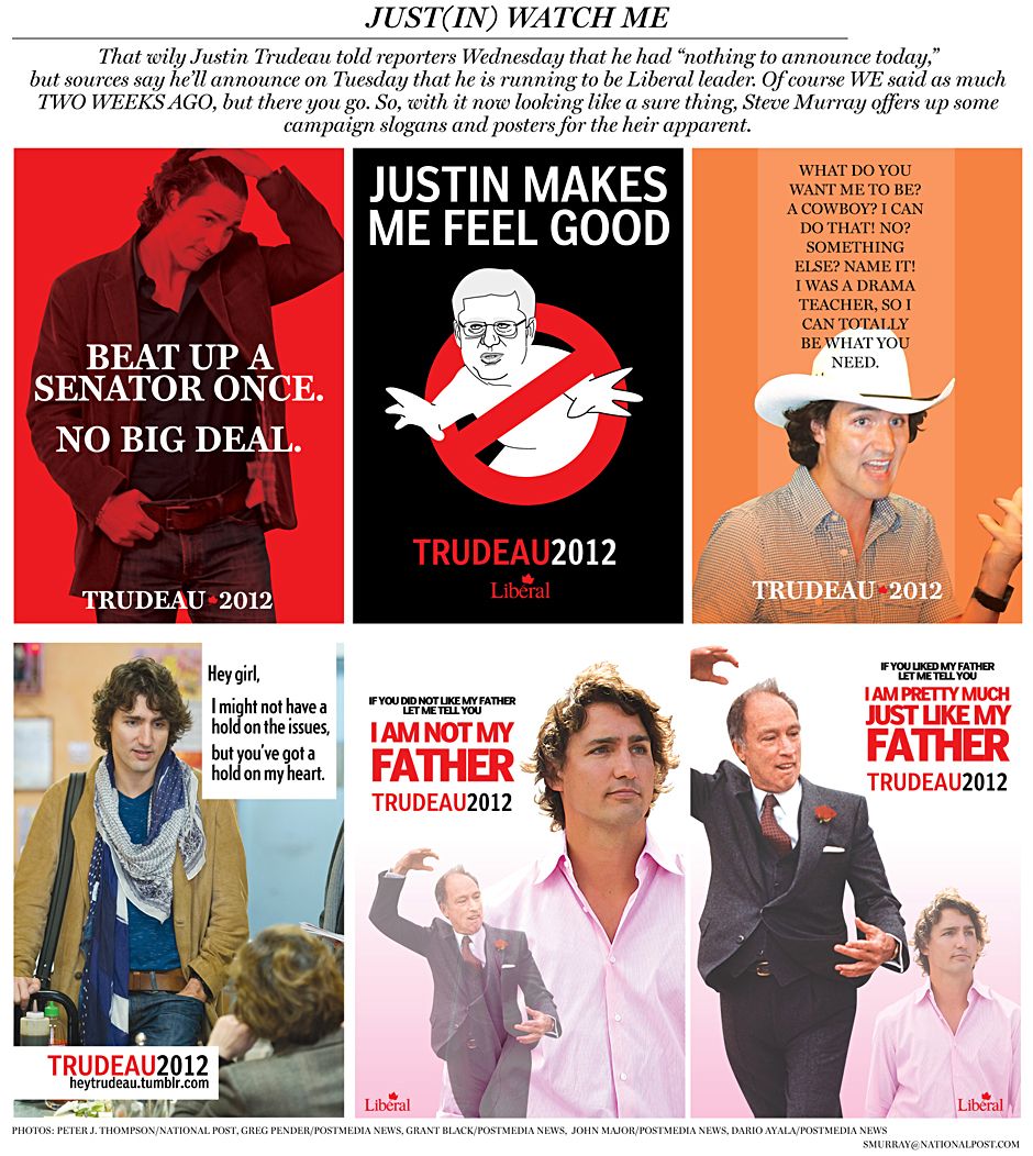 Post-approved campaign posters, slogans for Justin Trudeau's Liberal ...