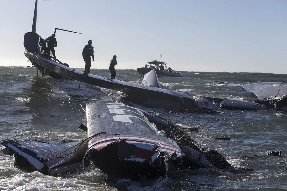 America’s Cup catamaran capsizes in San Francisco Bay: photos ...