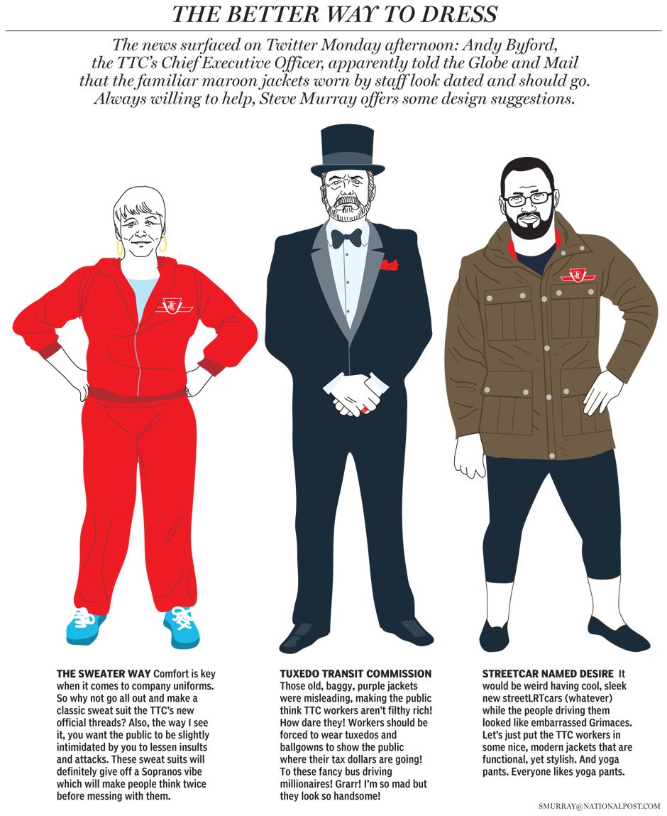 A better way to dress: Steve Murray redesigns the TTC uniforms ...