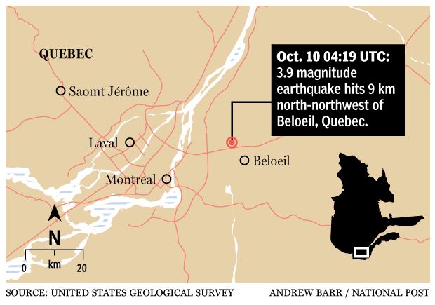 Montreal earthquake rattles city, western Quebec Wednesday morning ...