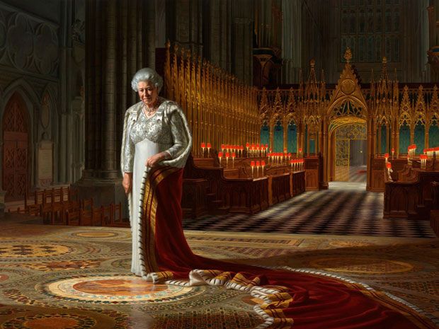 Queen Elizabeth Diamond Jubilee portrait defaced with paint in ...