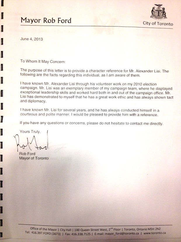 Rob Ford lauded Lisi's 'tact and diplomacy' after death threat ...