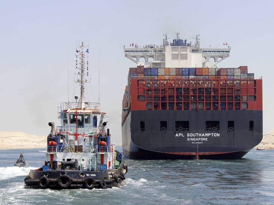 See the first cargo ships passing through Egypt’s $8 billion New Suez ...