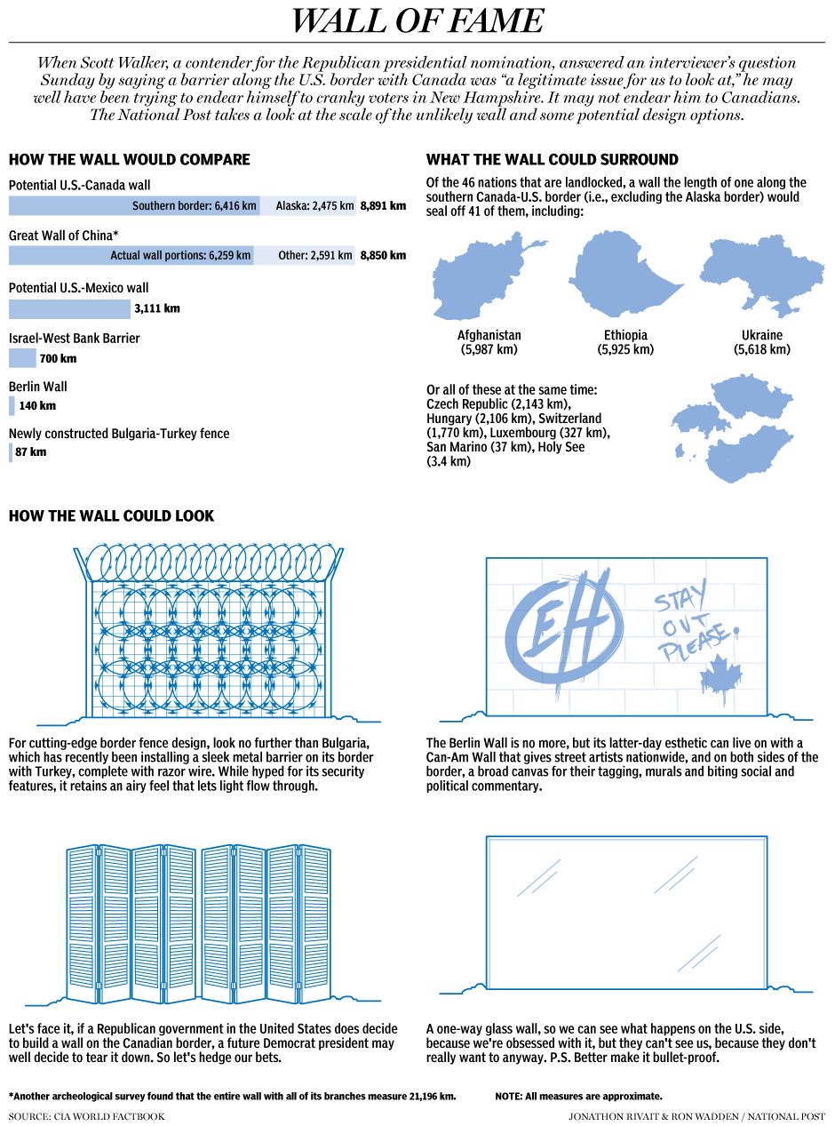 What an enormous wall between Canada and the United States could look ...