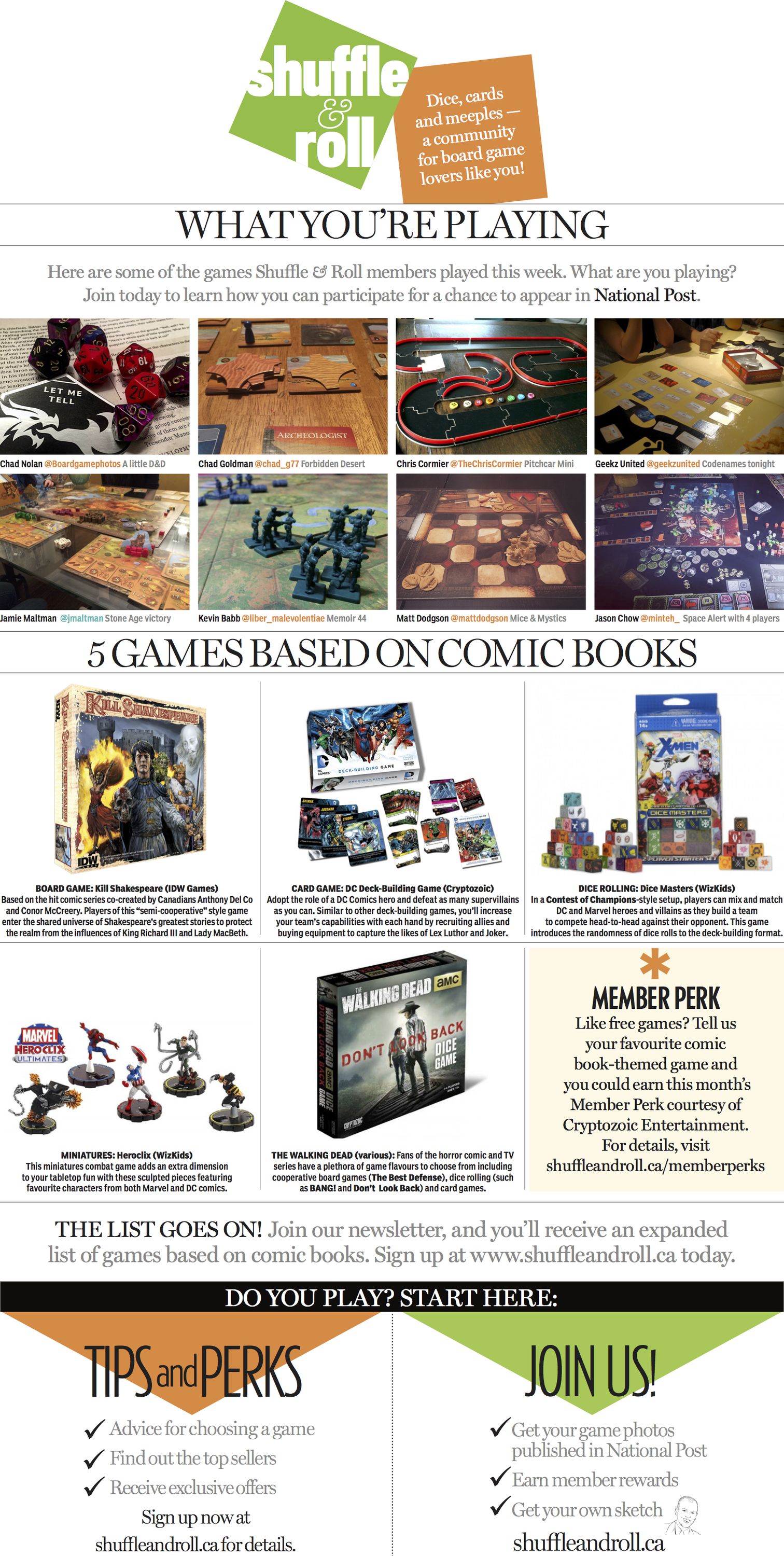 Shuffle & Roll for December 7: Five games based on comic books ...