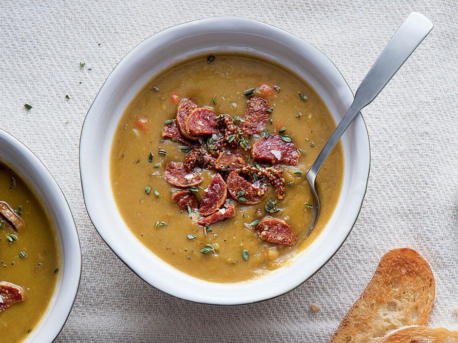 Fried salami adds bite to split pea soup: Put this warming dish on the ...