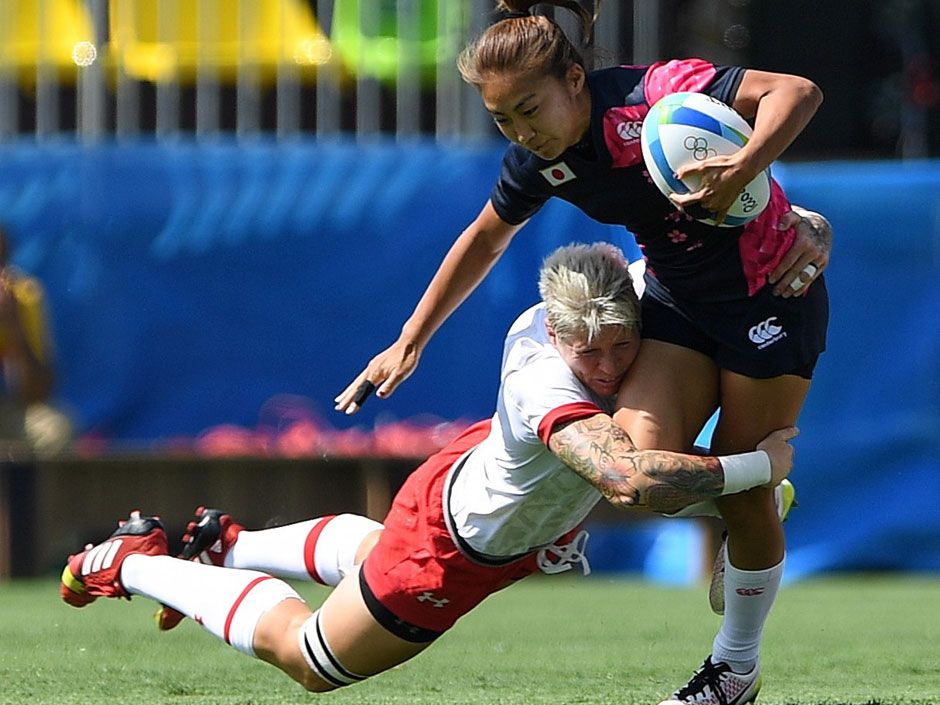 Canadian captain Jen Kish celebrates rugby sevens win in Rio with her ...
