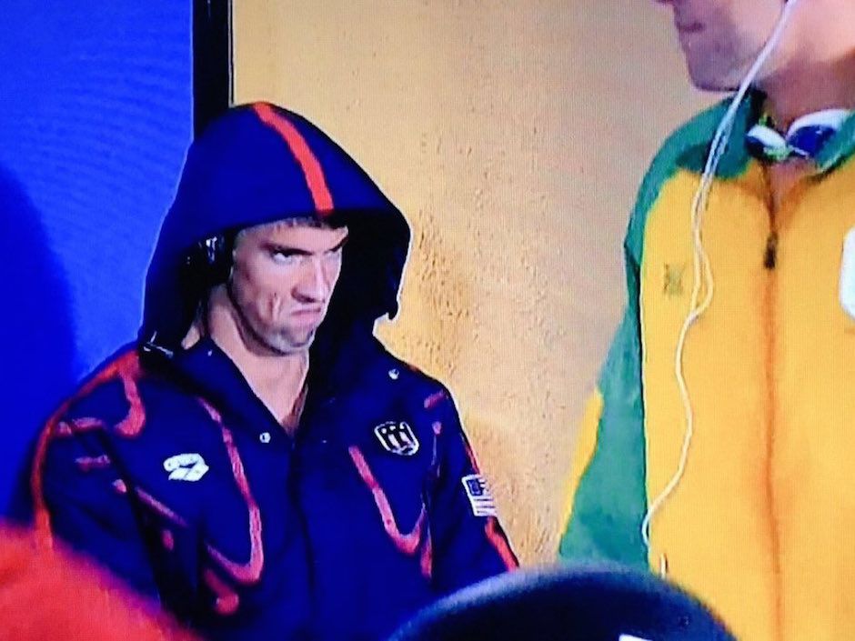 Michael Phelps gave Chad le Clos a serious death glare before their ...