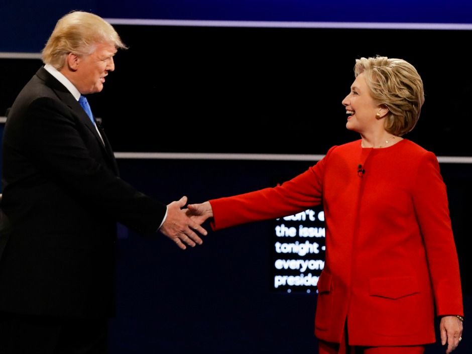Clinton and Trump, beyond words: What the handshakes, smiles, grimaces ...