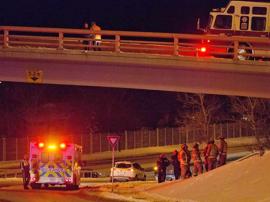 Calgary driver falls from overpass after fleeing the scene of an ...