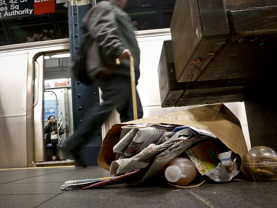 NYC transit removed trash bins from subways hoping people wouldn't ...
