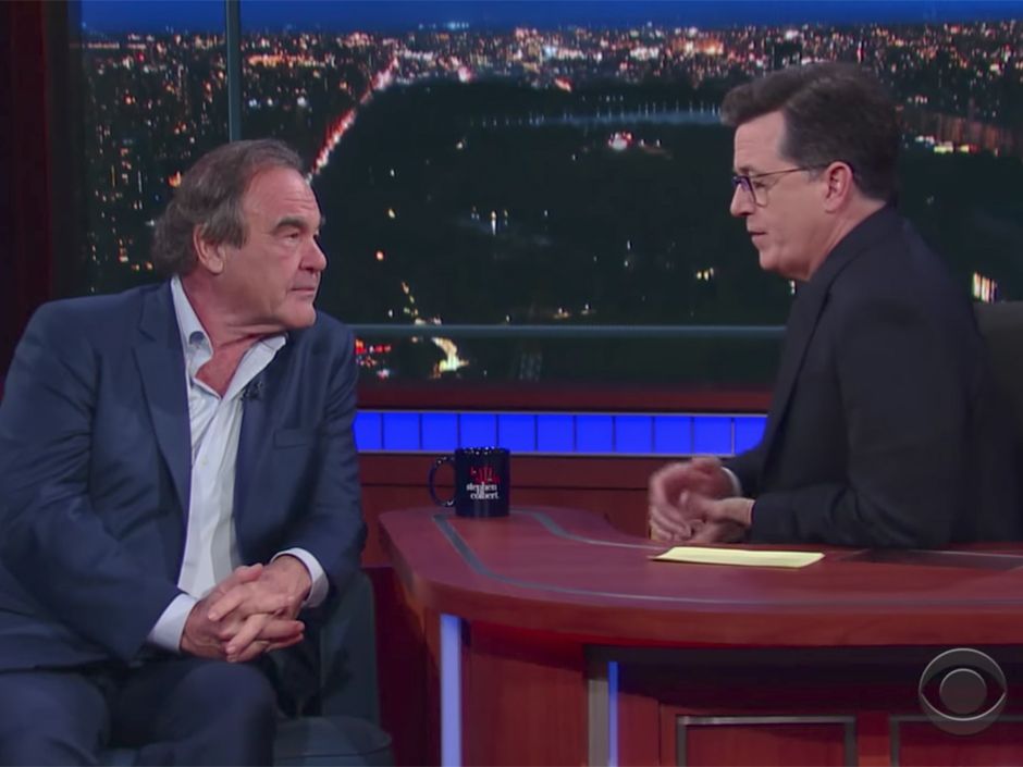 Stephen Colbert grills Oliver Stone for 'fawning' over 'brutal dictator ...