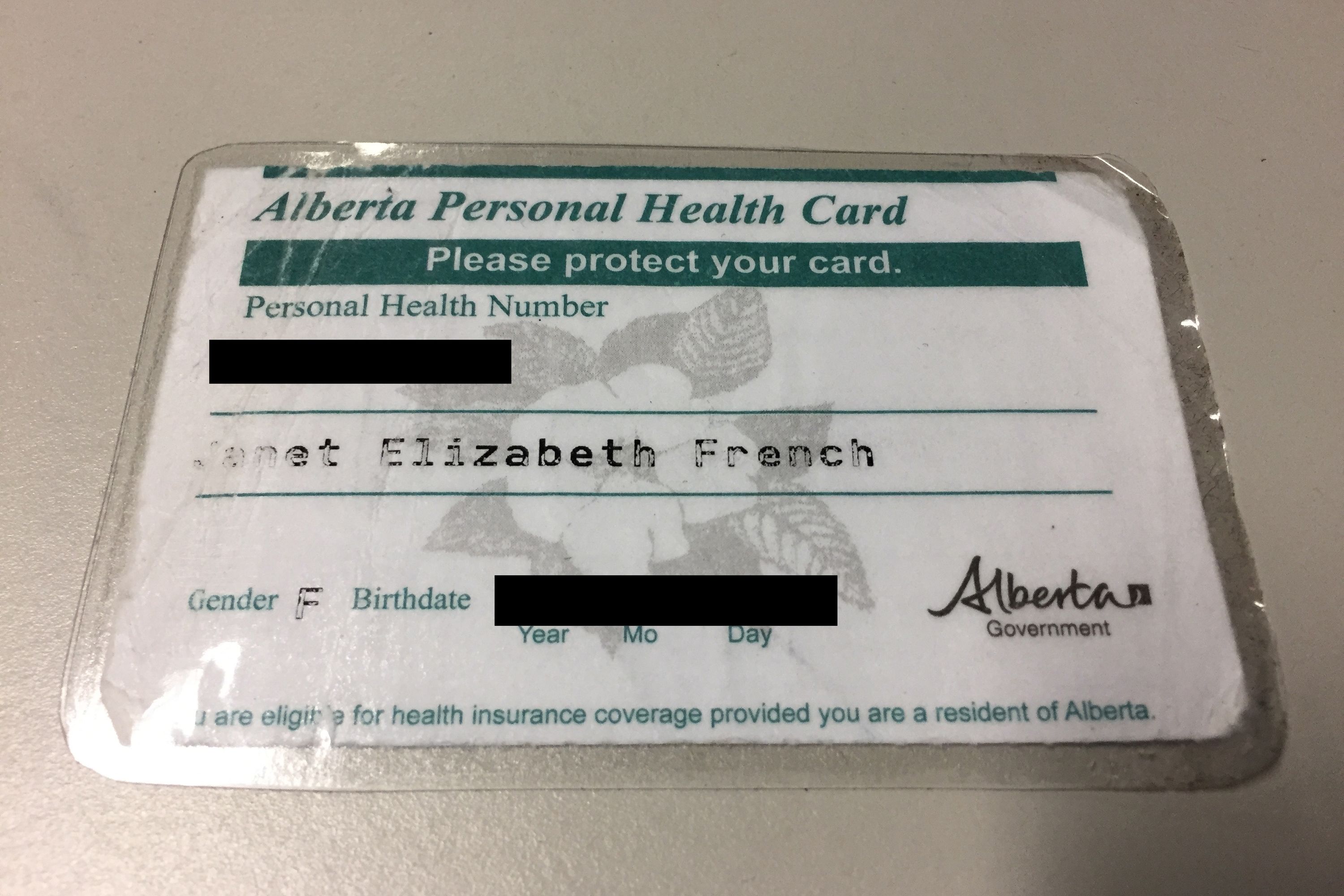 The Alberta Personal Health Card is a blight on everything that makes ...
