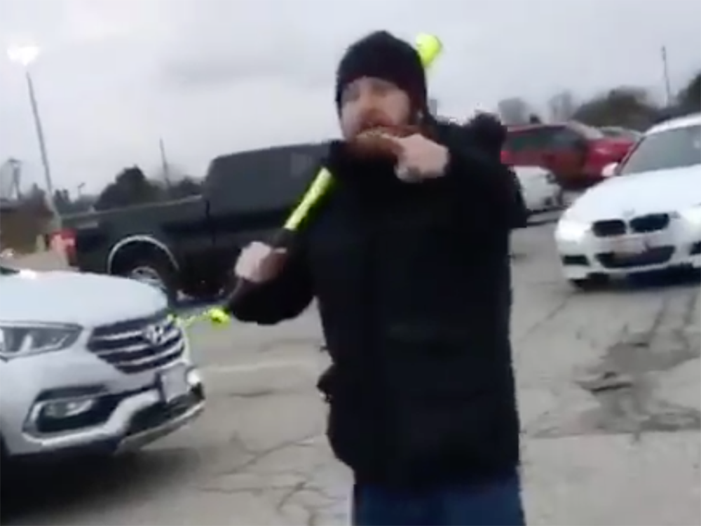 Video shows man attacking Ontario family with baseball bat while ...