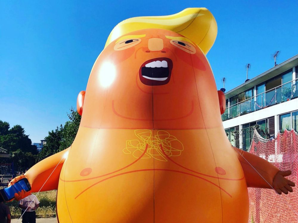 A blimp depicting Donald Trump in a diaper, iPhone in hand is set to ...