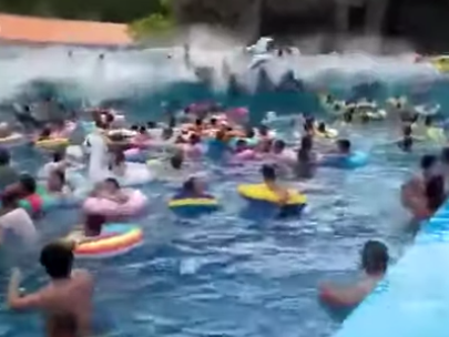 A wave pool at a water park malfunctioned and caused a tsunami ...