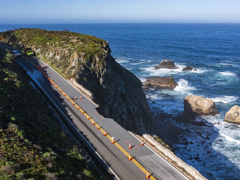 Portion of California's Highway 1 collapses into Pacific, stranding ...