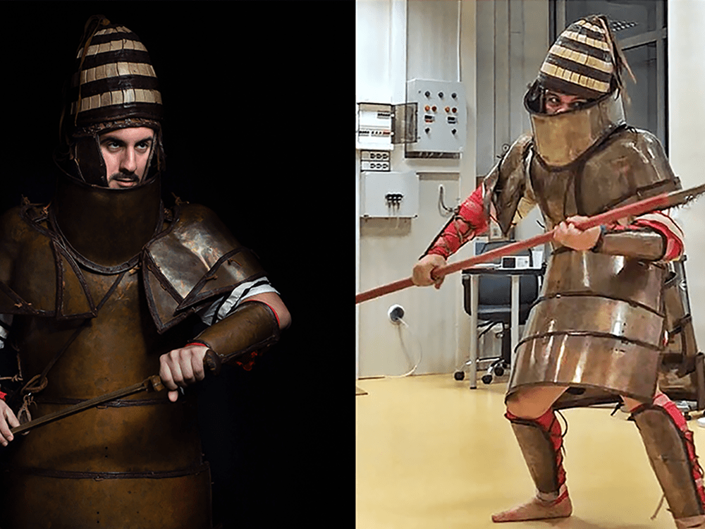 To test Bronze-Age armour's battle readiness modern Marines stepped up ...