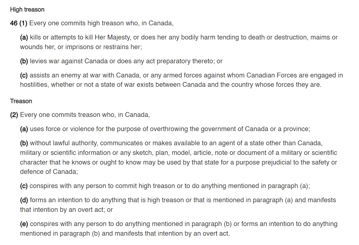 Have Canada's parliamentary 'traitors' committed literal treason ...