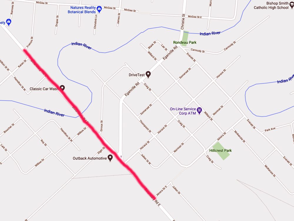 Section of Boundary Road East reduced to one lane for construction ...