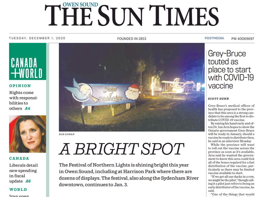 Sun Times e-edition available to all due to weather | Owen Sound Sun Times