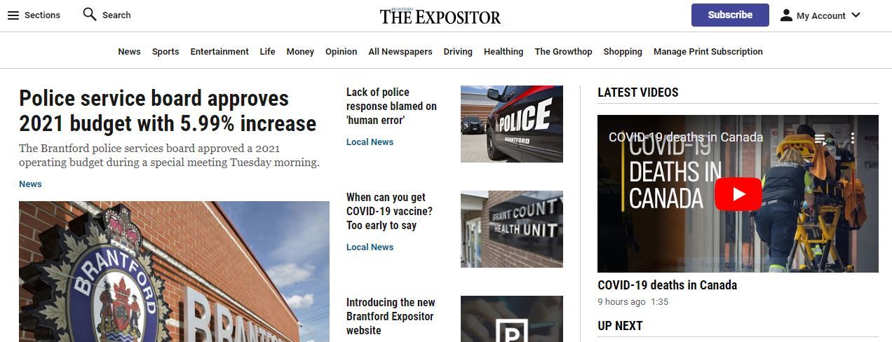 Introducing the new Brantford Expositor website | Brantford Expositor