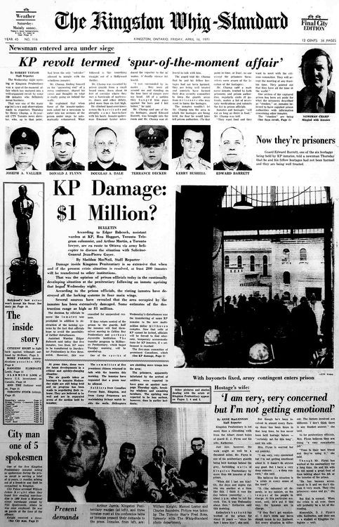 History: As We Saw It — Kingston Penitentiary Riot 50th Anniversary ...