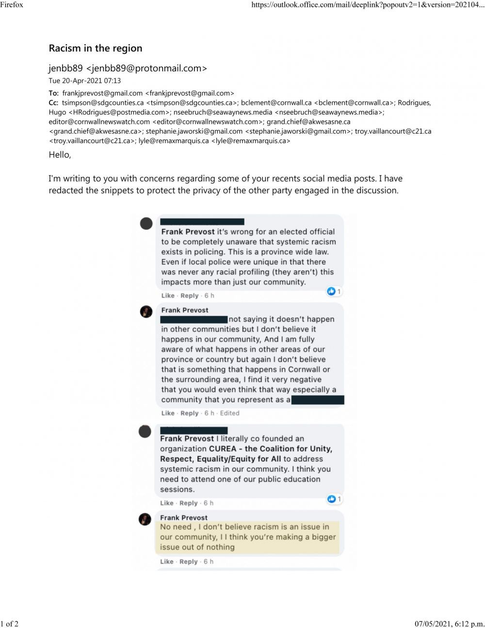 SDG Warden Frank Prevost criticized for comments on systemic racism ...