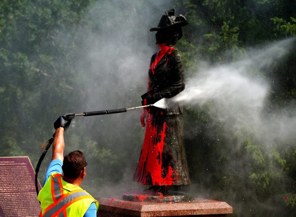 Emily Murphy statue splashed with red paint, comes weeks after ...