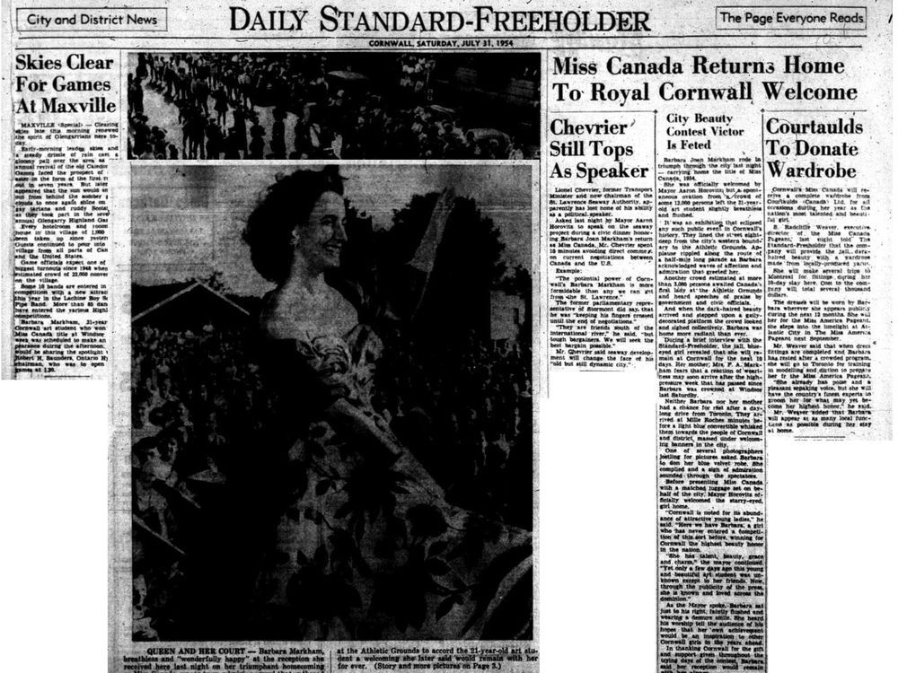Cornwall's Miss Canada: Looking back at Barbara's title in 1954 ...