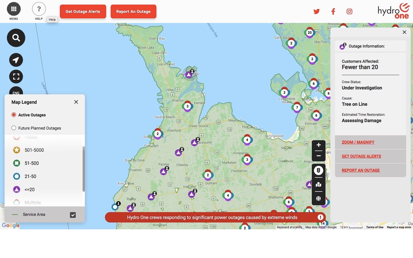 Nearly 40,000 Hydro One Grey-Bruce customers lost power in storm | Owen ...
