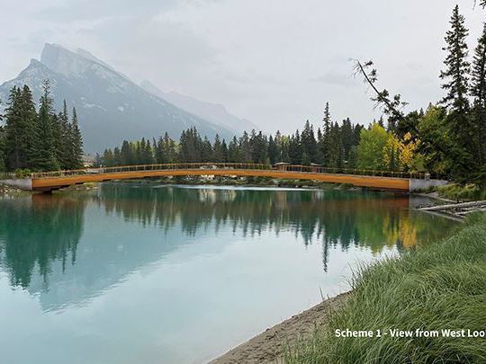Construction of Banff's new pedestrian bridge underway | Bow Valley ...