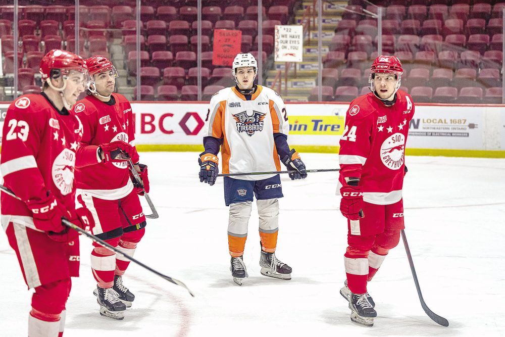 Soo Greyhounds down 2-0 to the Flint Firebirds in OHL playoff action ...
