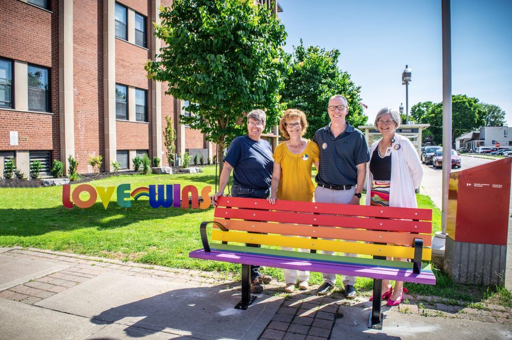 Chatham-Kent Health Alliance unveils Pride bench | Chatham Daily News