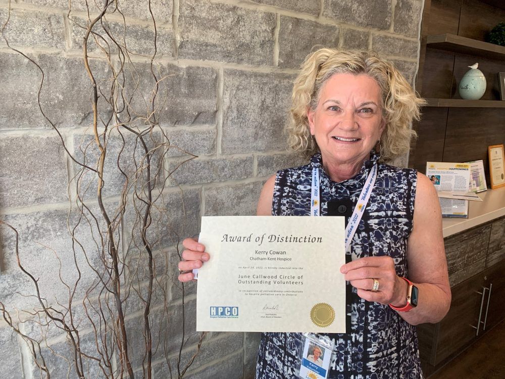Hospice recognizes volunteer with June Callwood Award | Chatham Daily News