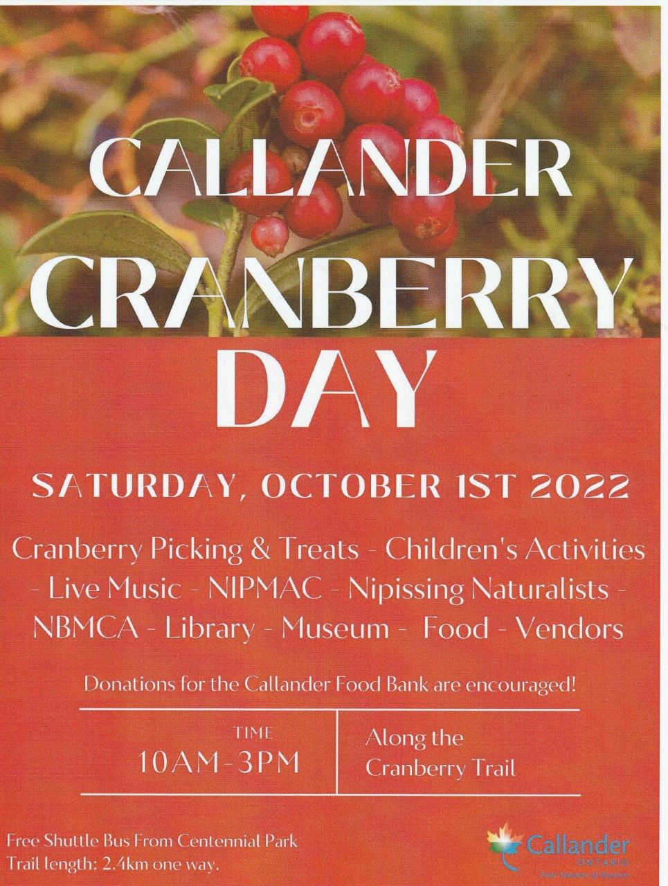 Callander pulling out all the stops for Cranberry Day on Saturday ...